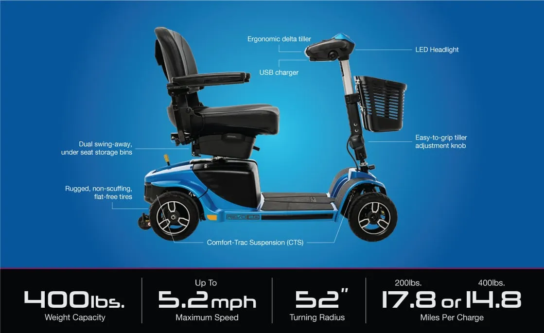 Pride Revo 2.0 Scooter Three Wheel S66 - Divine Mobility | Home ...